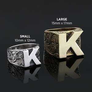 K Initial Ring, Letter K Pattern Ring, Monogram K Letter Ring, Custom ...