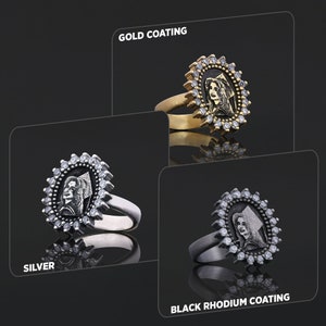 Custom Photo Ring With Flower Shape, Personalized Floral Picture Ring ...