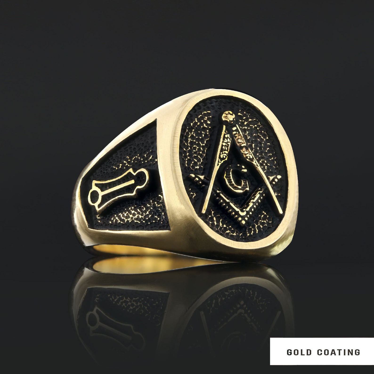 Lodge Mason Ring, Custom Freemason Statement Ring, Blue Lodge Signet ...