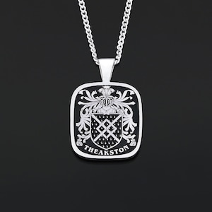 Personalized Family Crest Necklace, Customizable Heraldry Pendant ...