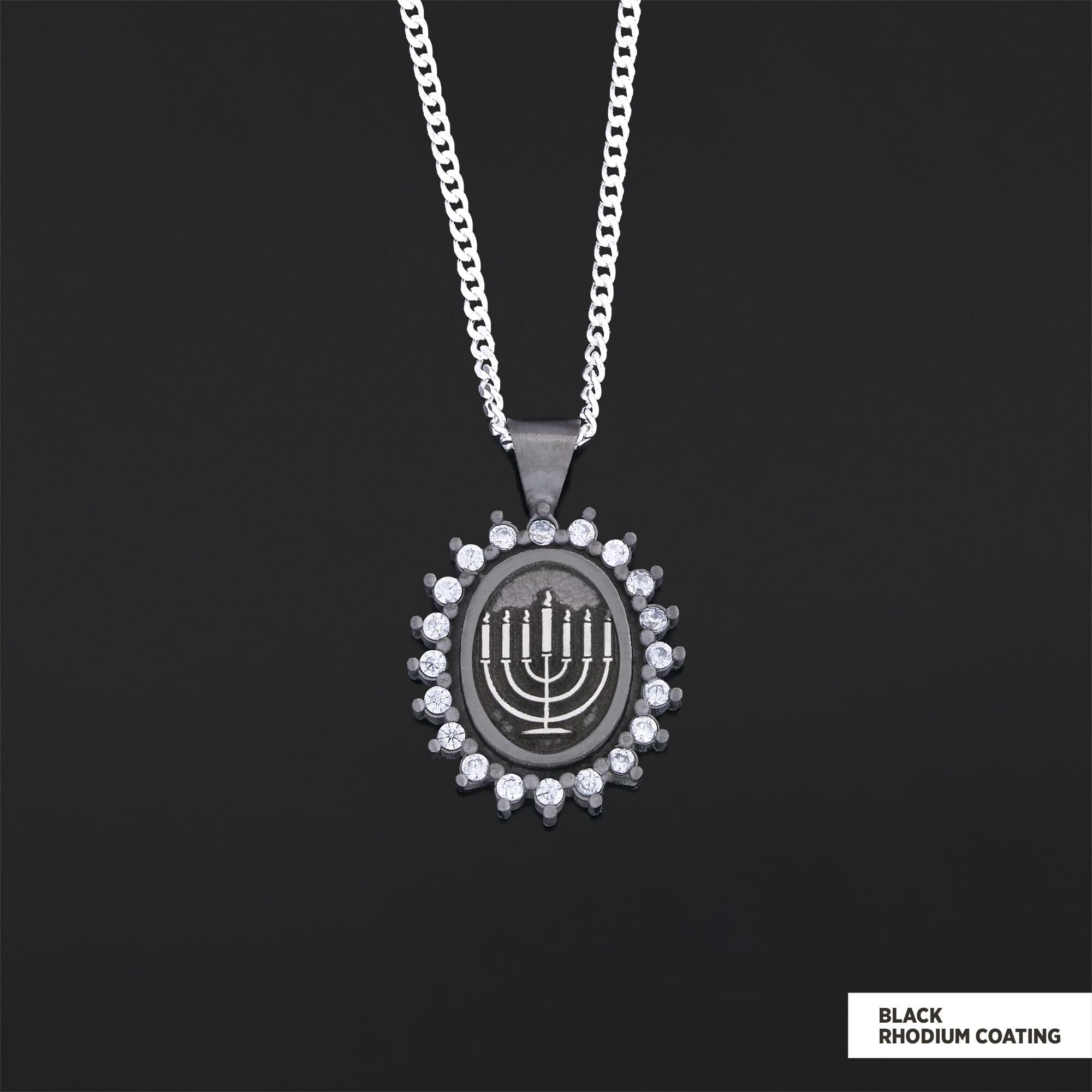 Symbol of Shabbat and Jewish Heritage Necklace, Menorah Pendant ...