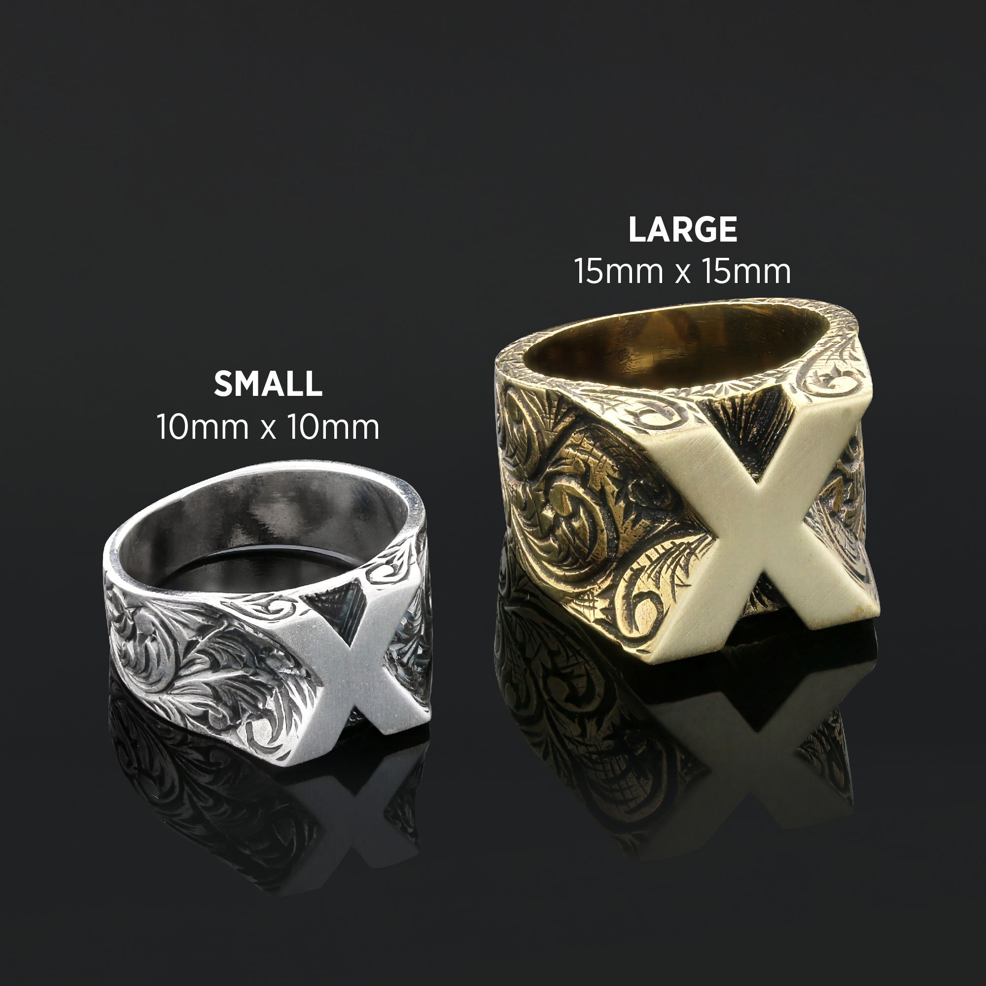 Monogram X Letter Ring X Initial Ring Letter X Ring - Etsy