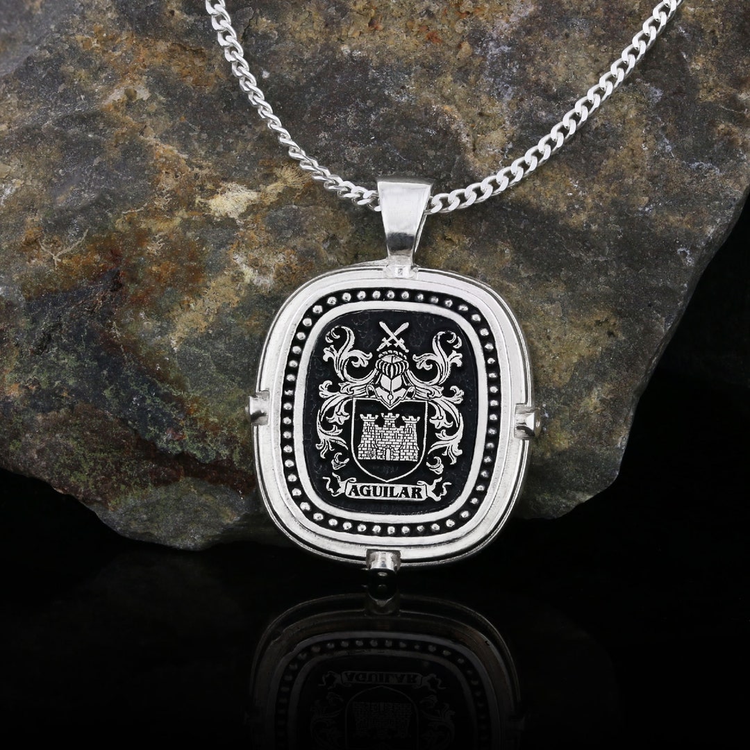 Family Crest Necklace, Personalized Family Crest Necklace, Custom Coat ...