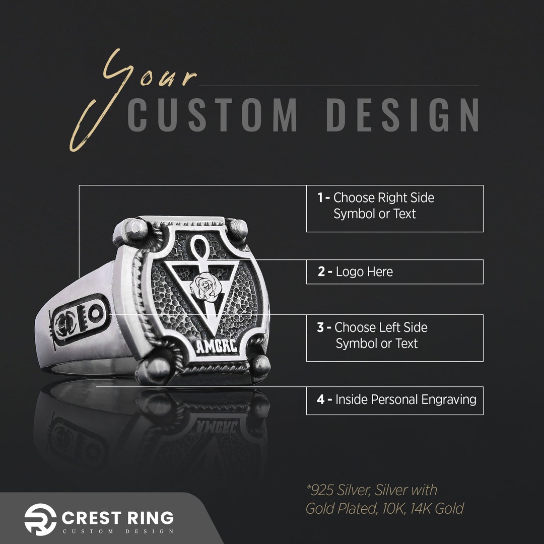 Handmade Rose Crucis Silver Ring, Spiritual Symbol of Ancient and ...