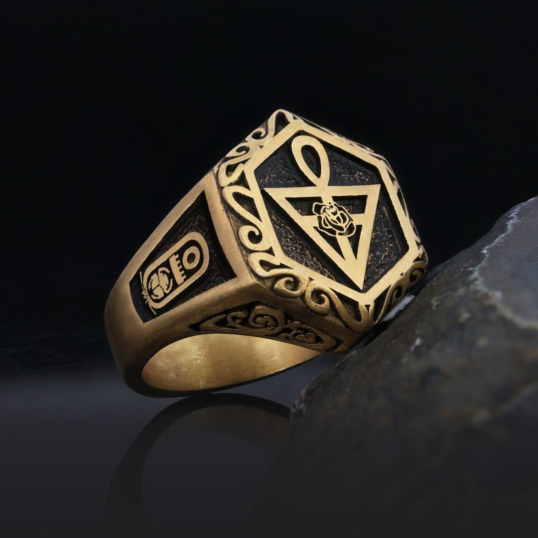 Custom Amorc Membership Rings, Gift for Men Jewelry, Handmade Rose ...