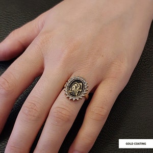 Custom Photo Ring With Flower Shape, Personalized Floral Picture Ring ...