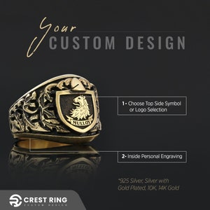 Family Crest Ring, Custom Engraved Family Ring, Engraved Family Name ...
