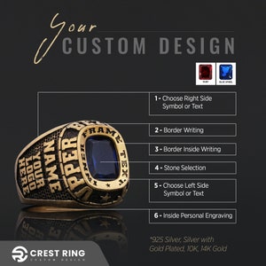 Customized High School Ring, Class Ring, School Ring, University Ring ...