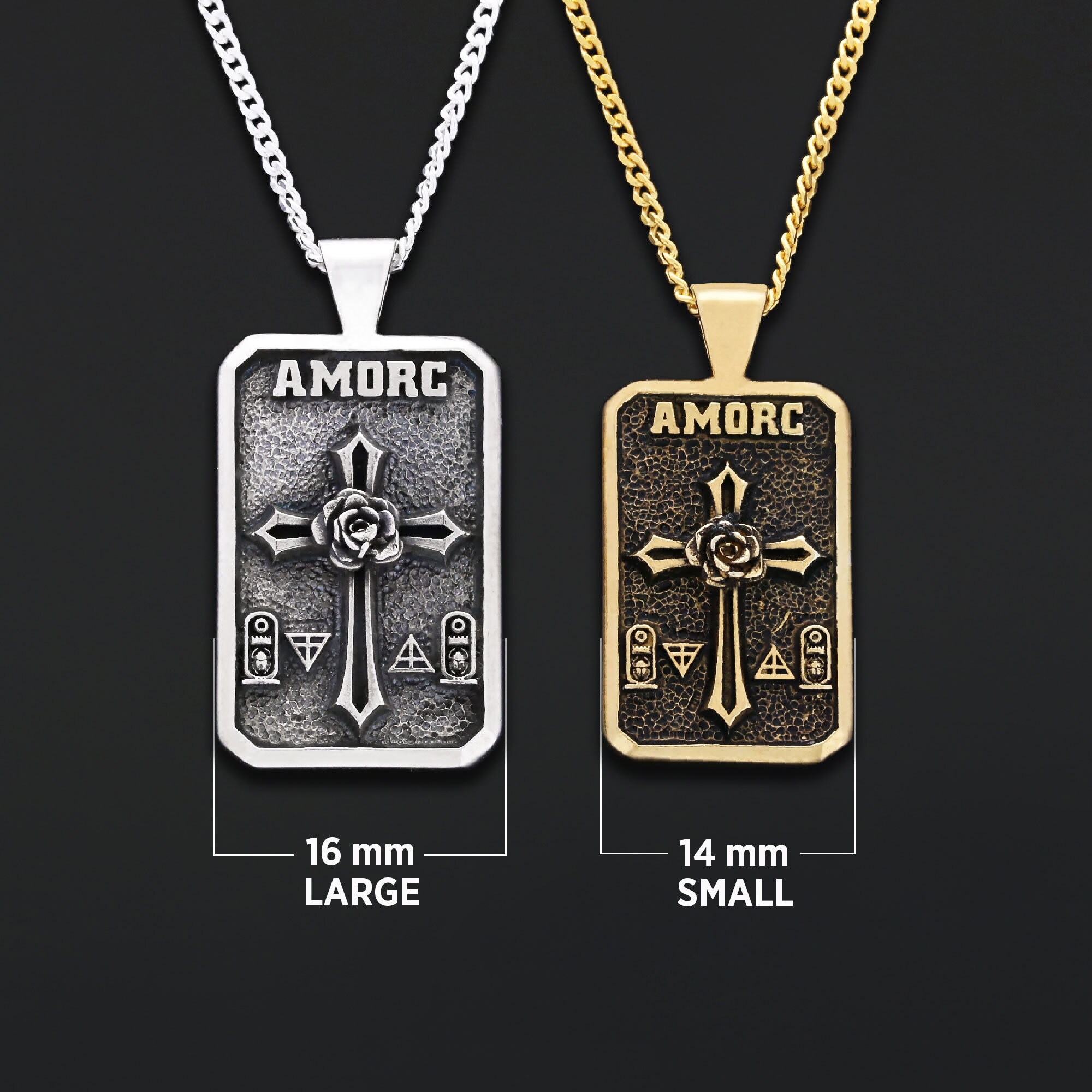 Amorc Rosicrucian Pendant, Rosae Crucis Jewelry, Rosicrucian Charm ...
