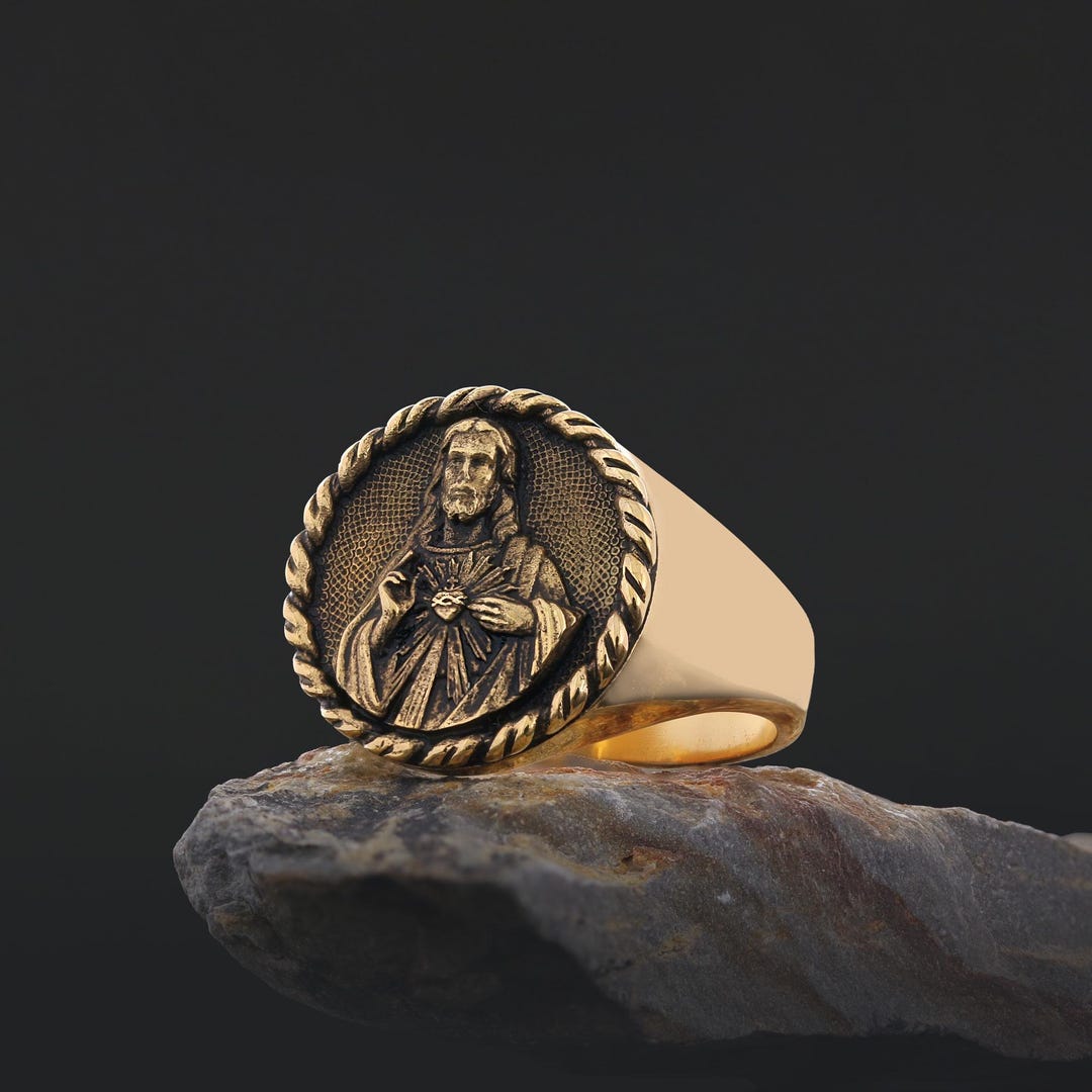 Jesus Silhouette Ring, Jesus Christ Ring, Holy Face Signet Ring ...