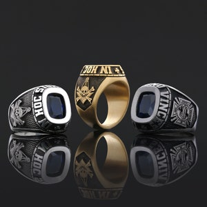In Hoc Signo Vinces Masonic Ring, Freemason Signet Ring, in Hoc Signo ...