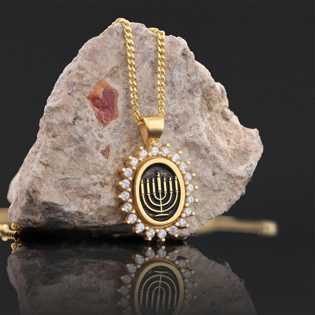 Symbol of Shabbat and Jewish Heritage Necklace, Menorah Pendant ...