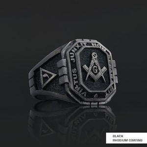 Customized Masonic Ring, Master Mason Ring for Man, Freemason Gold Ring ...