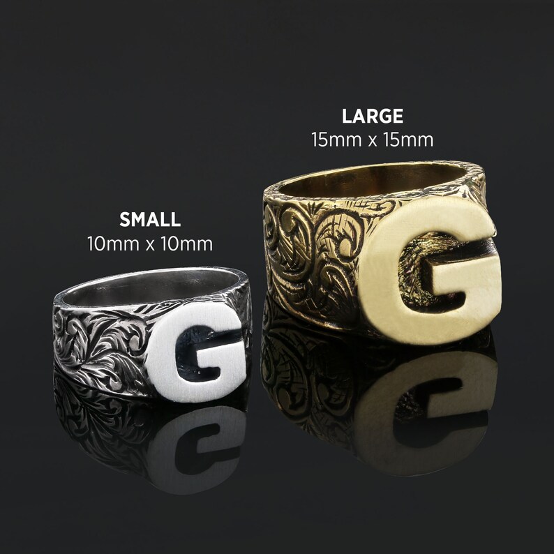 G Letter Ring Personalized Alphabet Ring Custom Initial - Etsy Finland