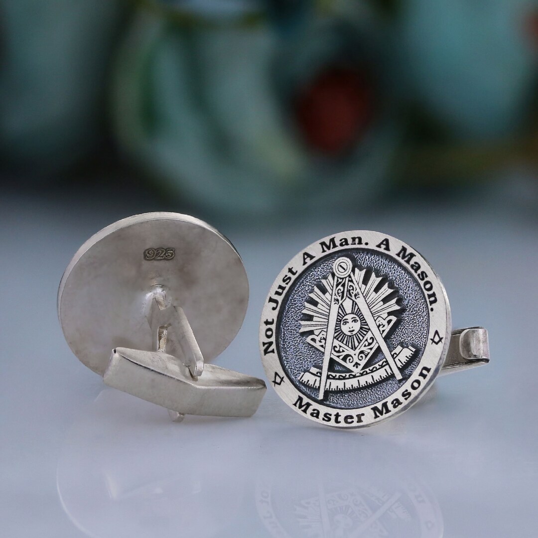 Master Mason Silver Sleeve Buttons, Mason Cufflinks, Past Master Mason ...