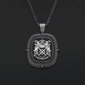 Family Crest Necklace, Personalized Family Crest Necklace, Custom Coat ...