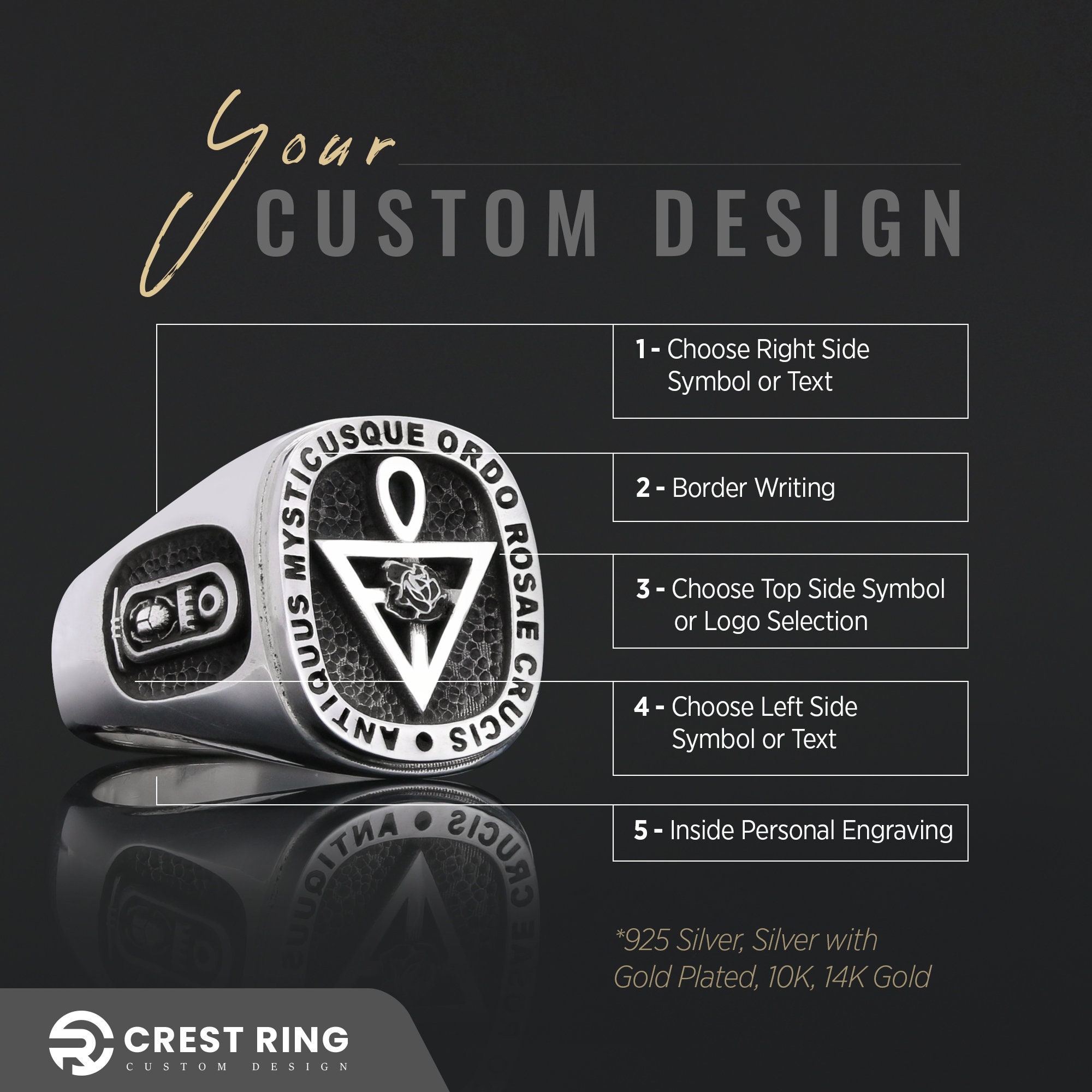 Rousea Crucis Ring, Antiquus Mysticusque Ordo Rosae Crucis Ring, Amorc ...
