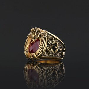 Christian Chi Rho Ring, Personalized Cross Ring, Silver Ruby Stone ...