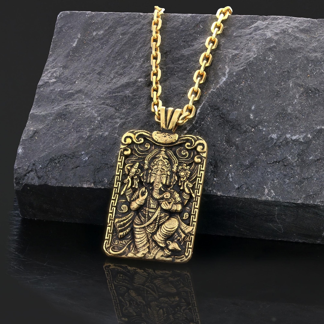 Ganesha Necklace, Remover of Obstacles Hindu Pendant, Prosperity ...