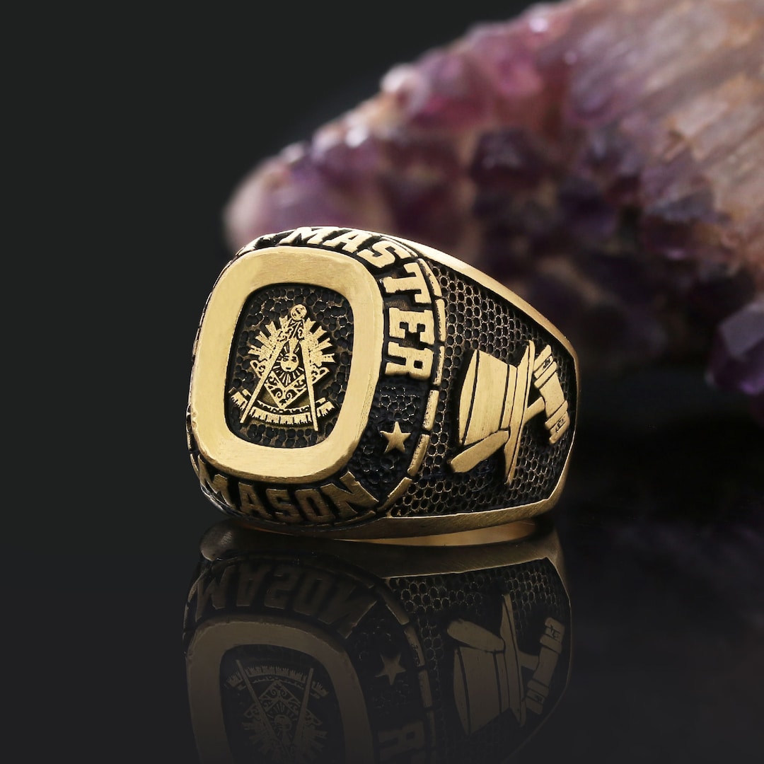Paster Master Masonic Ring in Sterling Silver Cigar Band Style ...