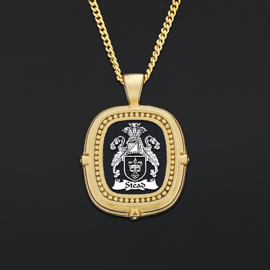 Custom Coat of Arms Necklace, Family Jewelry, Family Crest Necklace ...