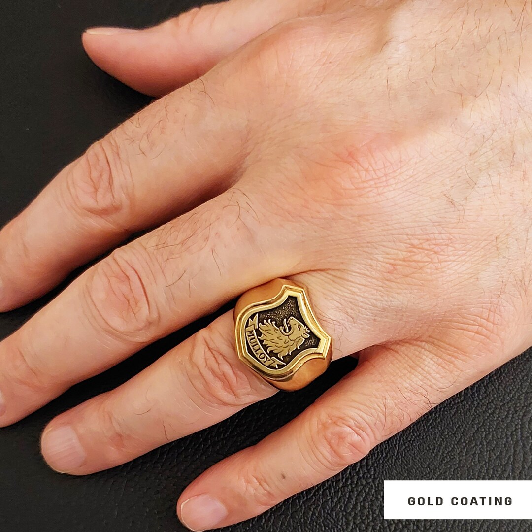 Anillo de escudo de armas, anillo de apellido personalizado, anillo de ...