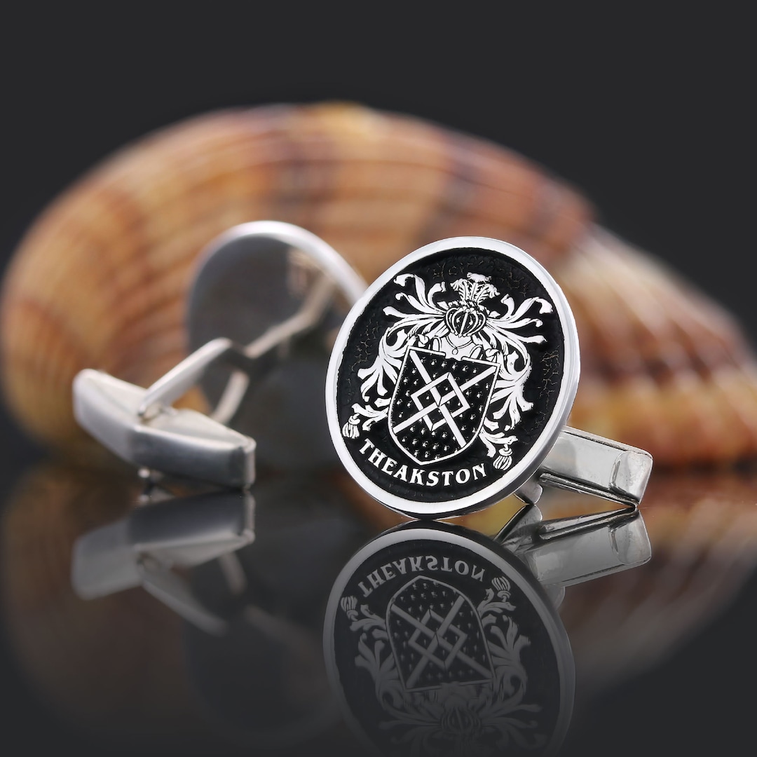 Family Crest Cuff Links, Coat of Arms Cuff Links, Personalized Signet ...