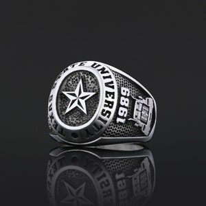 Personalized Texas State University Ring, High School Ring, Customized ...