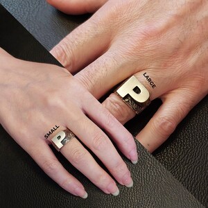 Monogram P Letter Ring, Initial P Ring, Silver Letter P Ring ...