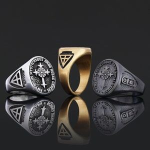 Custom Rousea Crucis Order Ring, Spiritual Symbol of Ancient Order Ring ...