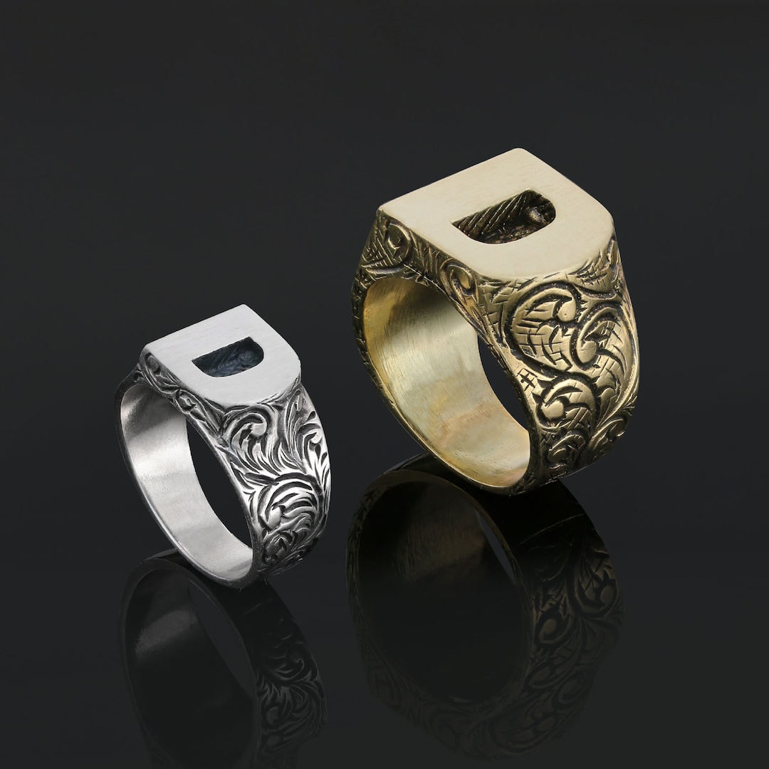 Monogram Letter D Ring, Personalized D Letter Ring, Initial D Letter ...