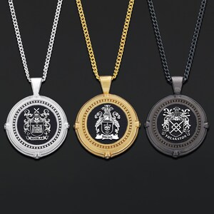 Handmade Family Crest Necklace, Customizable Keepsake Jewelry, Unique ...