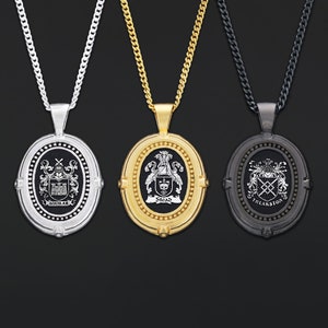 Personalized Family Crest Necklace, Family Crest Necklace, Custom-made ...