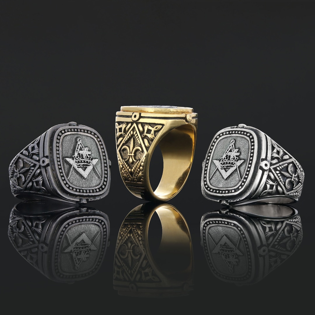 In Hoc Signo Vinces Masonic Ring, Masonic Knights Templar Ring, Silver ...