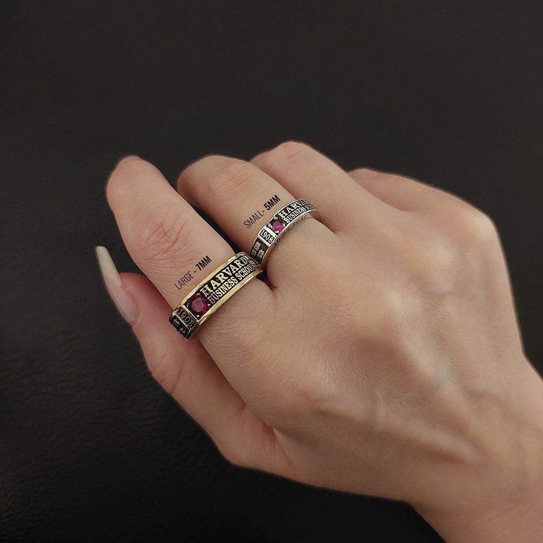 University Graduation Ring, Class Band College Ring, Personalized ...