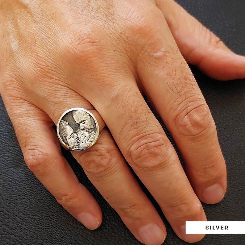 Personalized Photo Ring, Keepsake Photo Ring, Custom Picture Engraved ...
