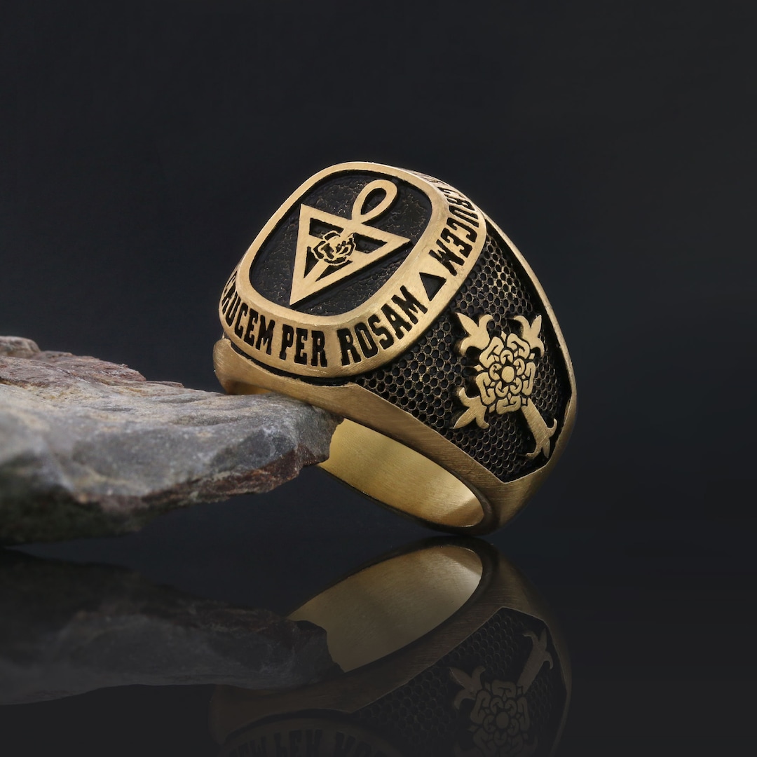 Special Design Rose Crucis Silver Ring, Amorc Membership Rings ...
