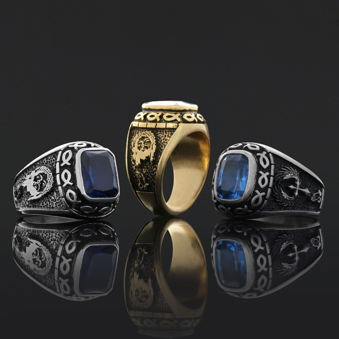 Jesus Prayer to Our Father Ring, Christian Ring, Cross With Wings ...