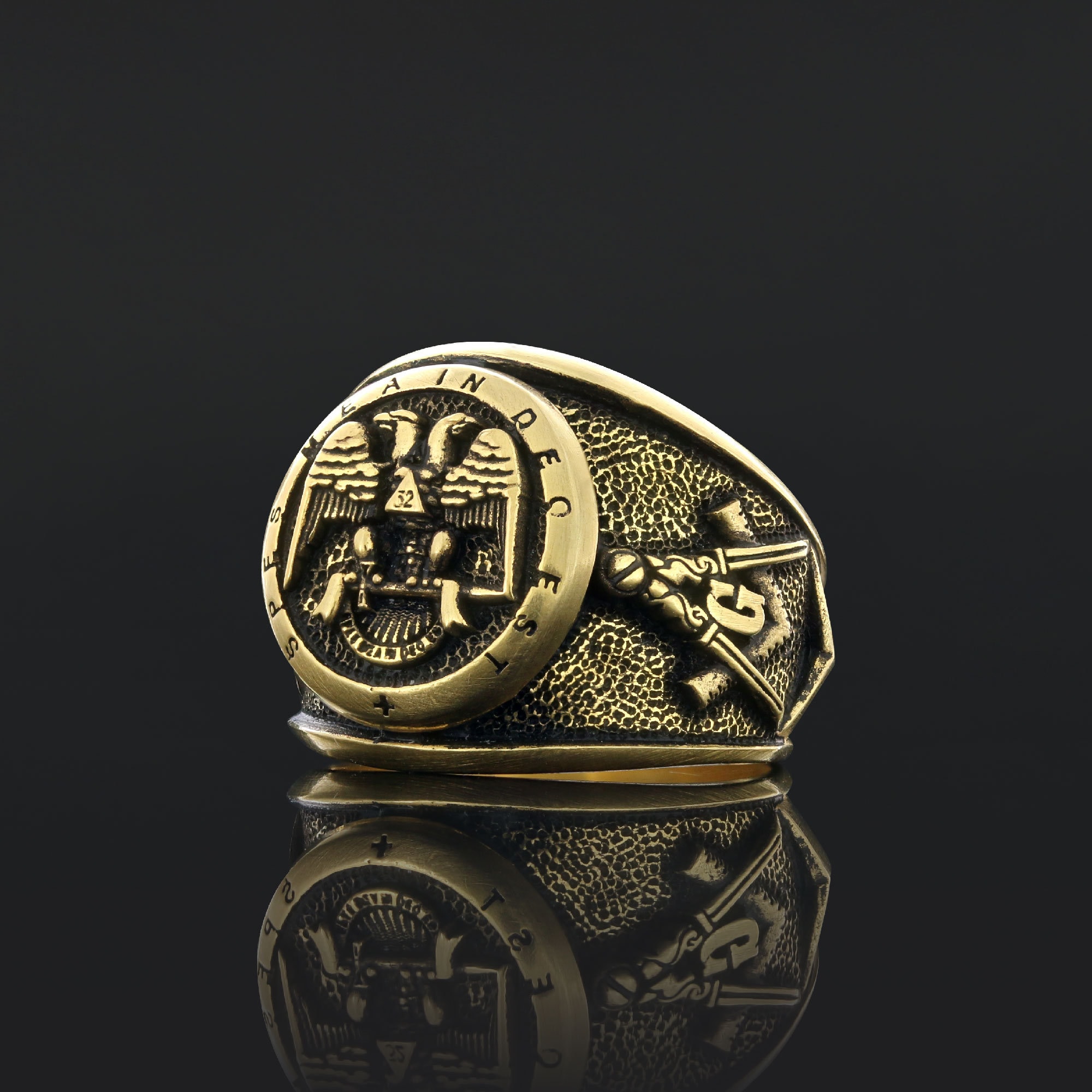 32nd Degree Masonic Ring Double Headed Eagle Ring 32nd - Etsy