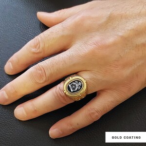 Custom Coat of Arms Ring, Noble Family Crest Signet Ring, Personalized ...