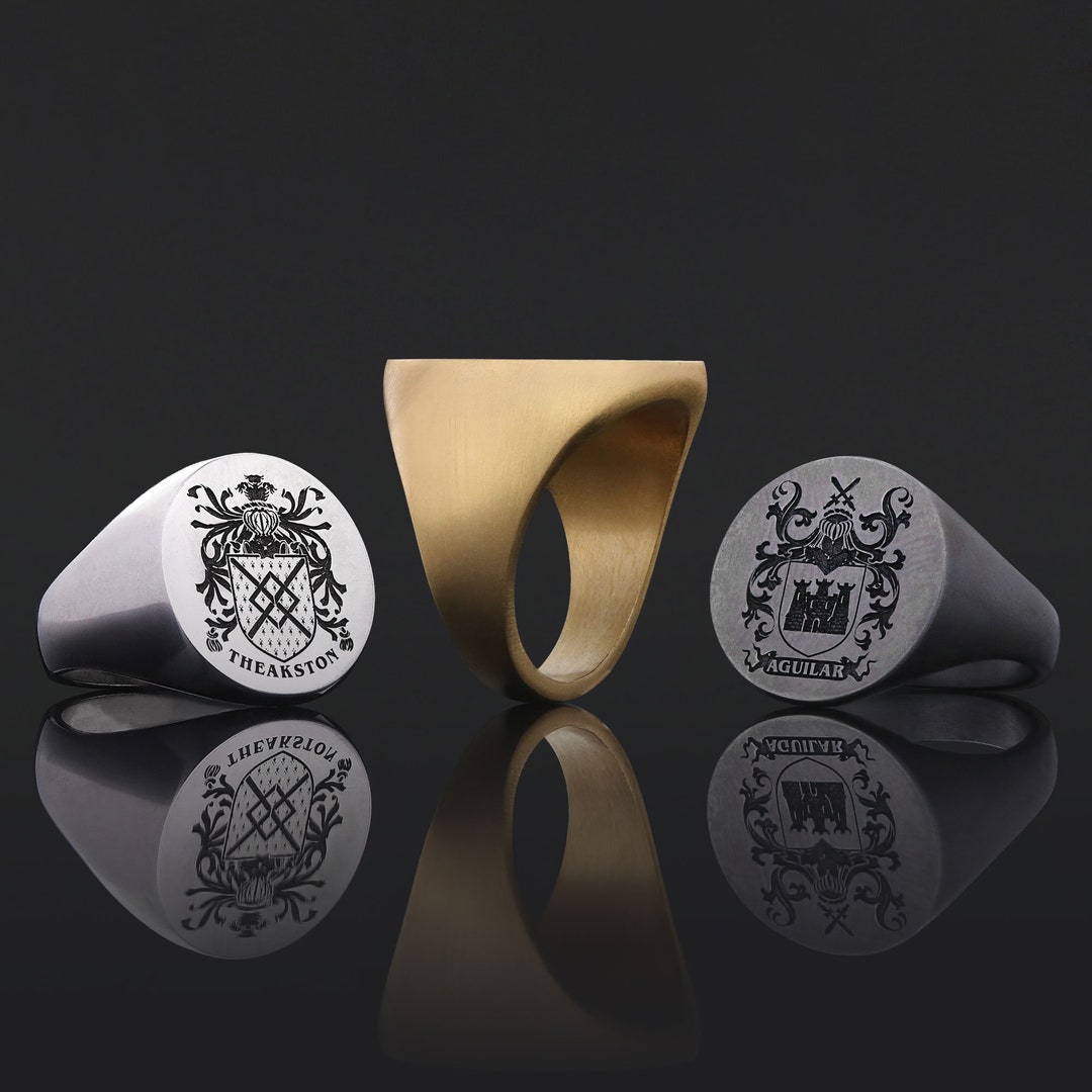 Family Name Ring, Handmade Family Symbol Ring, Personalized Engraved ...