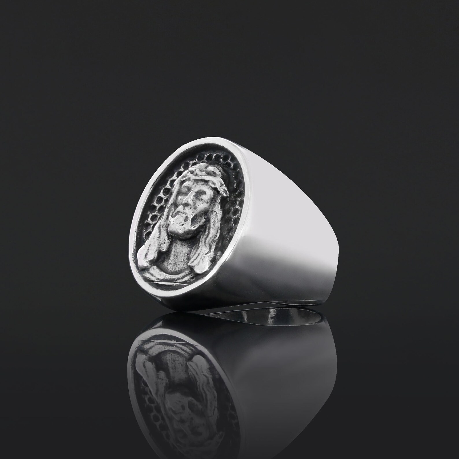 Christian Ring, 3D Jesus Ring, Holy Face of Jesus Ring, Catholic Ring ...