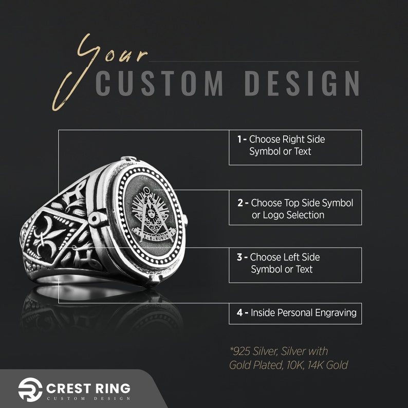 Past Master Masonic Ring, Mason Ring, Master Mason Signet Ring, Custom ...