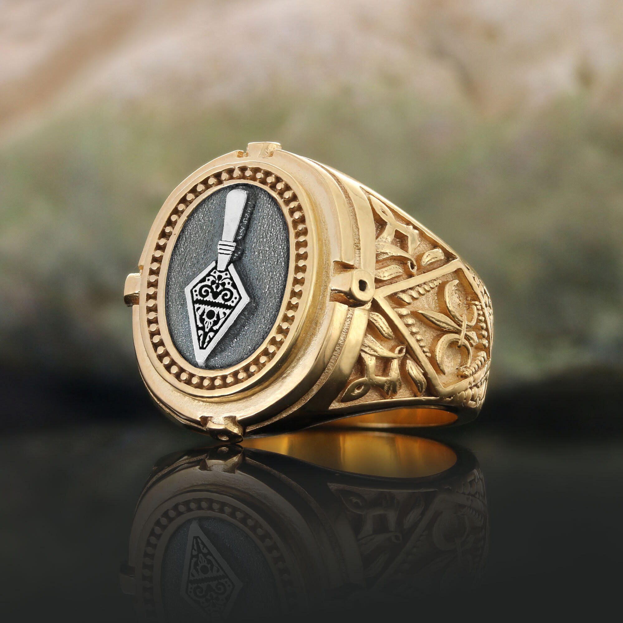 Trowel Masonic Ring Freemason Ring Master Mason Signet Ring - Etsy