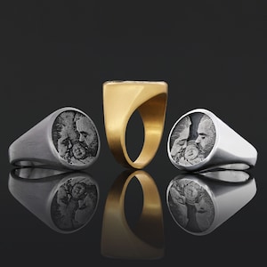 Personalized Photo Ring, Keepsake Photo Ring, Custom Picture Engraved ...