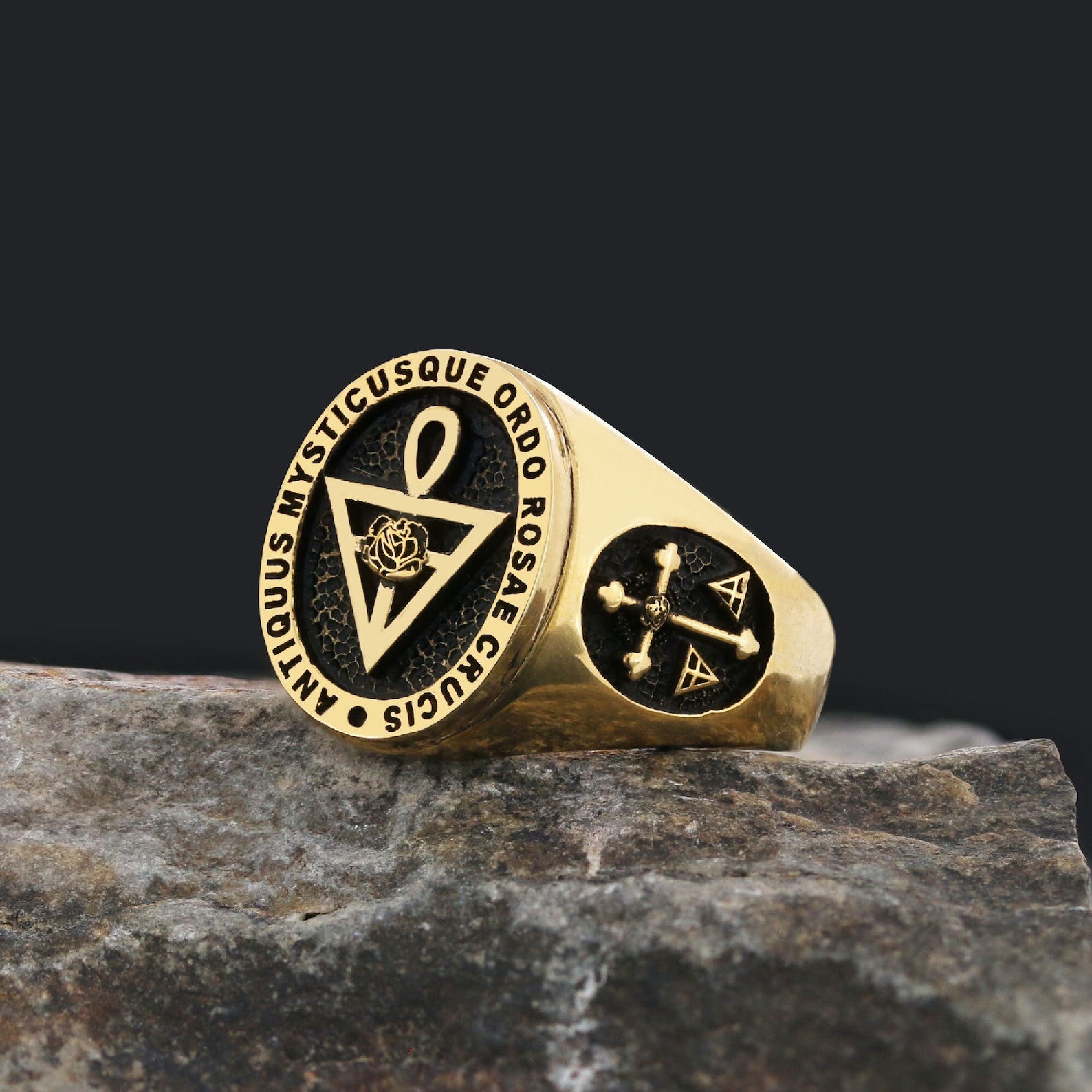 Antiquus Mysticusque Ordo Rosae Crucis Ring, Amorc Ring, Rosicrucian Order Masonic Ring, Mason ...