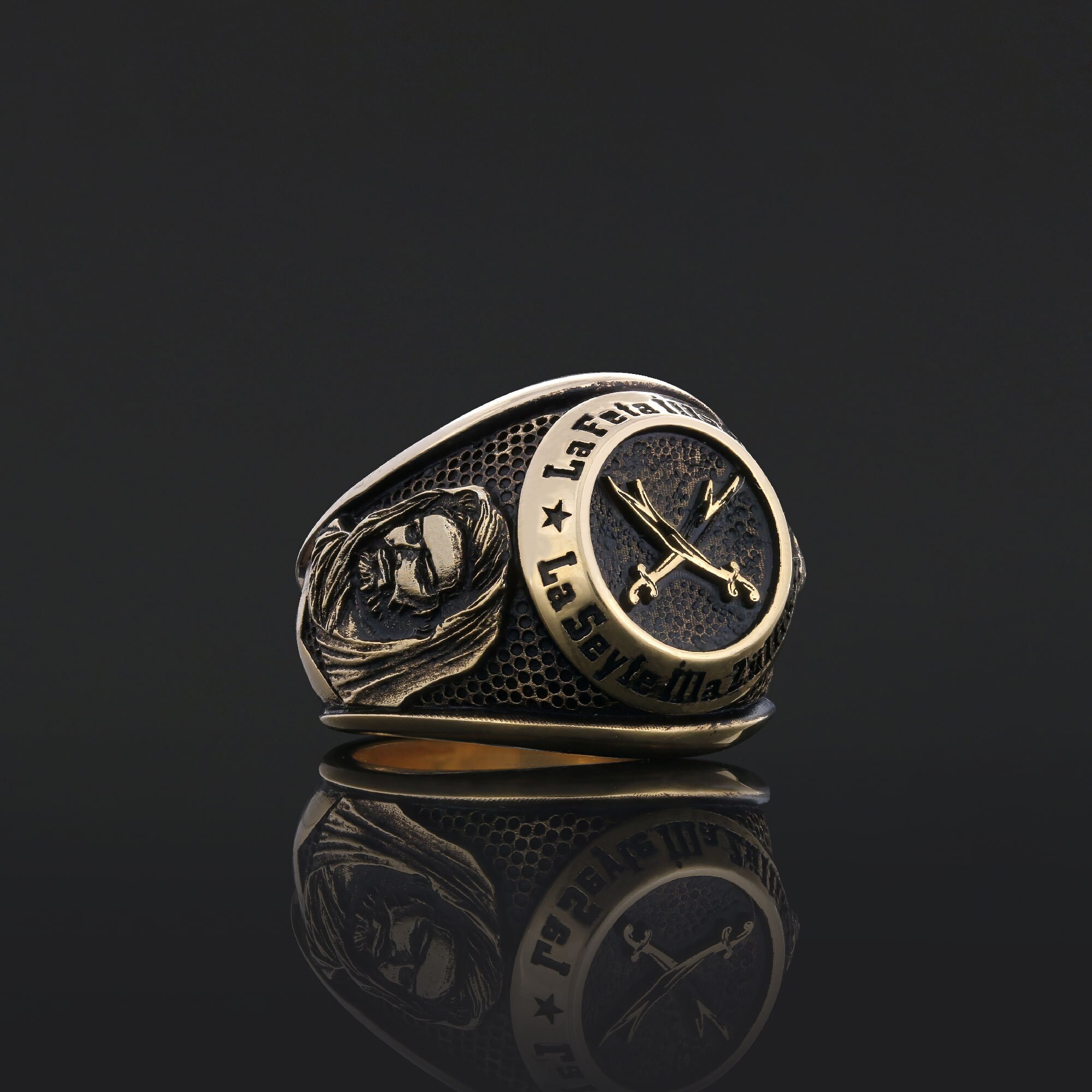 Hazrat Ali Lion Ring Dhulfiqar Sword Round Ring Islamic - Etsy