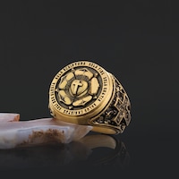 Rose Croix Ring, Rosicrucian Cross Signet Ring Woman, Spiritual Symbol ...
