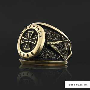 Templar Cross Signet Ring, Crusader Ring, Masonic Ring, Knights Templar ...