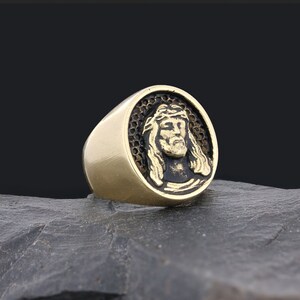 Christian Ring, 3D Jesus Ring, Holy Face of Jesus Ring, Catholic Ring ...